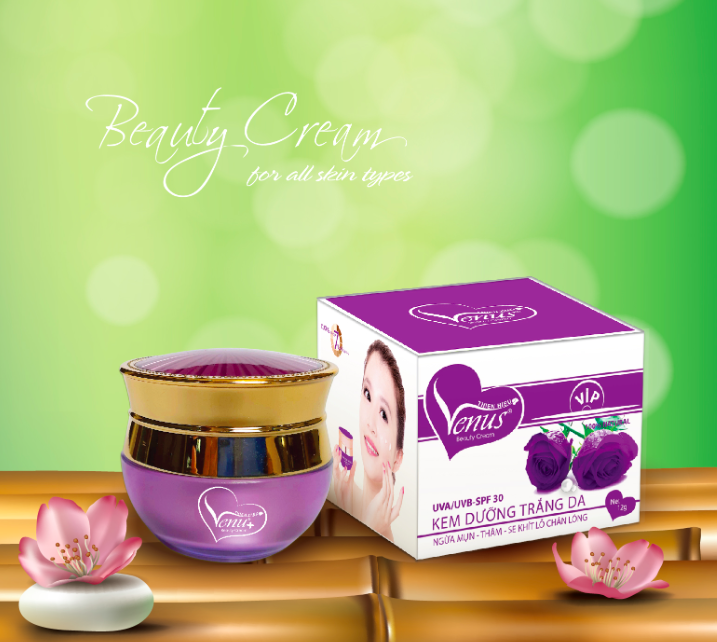 Kem Venus Tím Dưỡng Trắng Da Ngừa Mụn Thâm Se Khít Chân Lông
